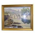 An Oil Painting 'The Old Bridge' - Irvine Templeton