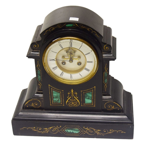A Large Slate Mantle Clock