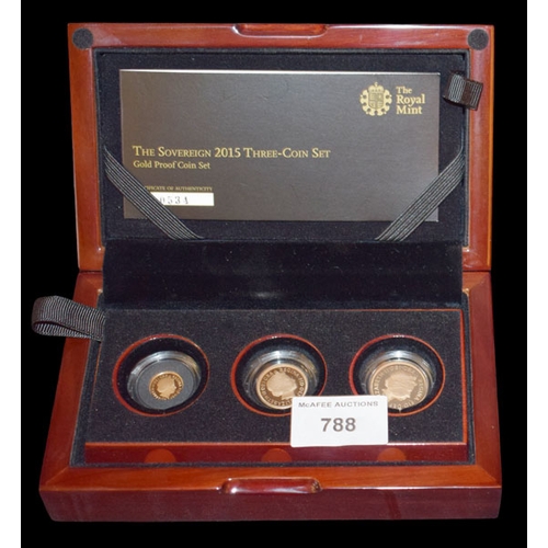 A 2015 Sovereign Gold Proof Three Coin Set