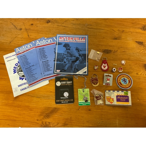 Collection of Arsenal pin badges, keyrings, patches and programmes