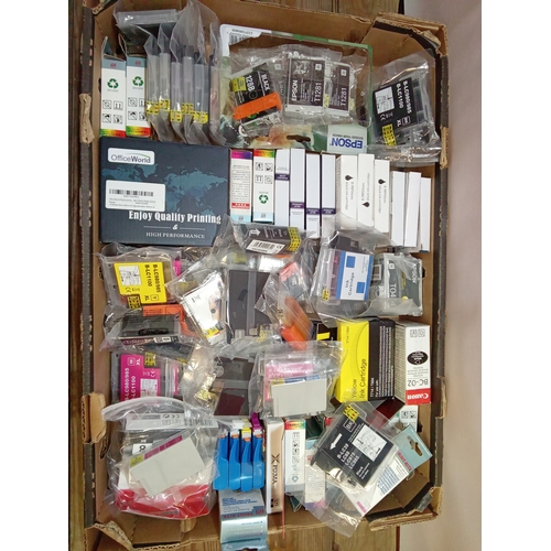 Large Tray of Printer Ink Cartridges Mostly to Suit Epson & Canon