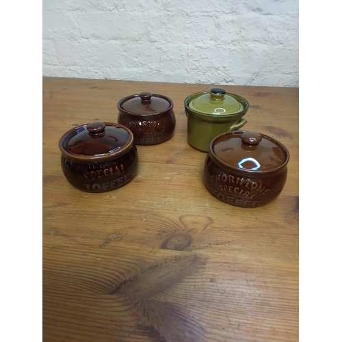 Mixed lot of Thorntons special toffee stone wear pots