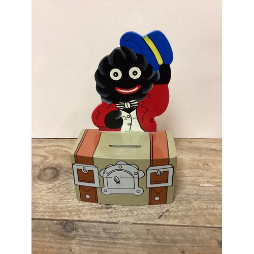 Wooden Golly Money Box 19cm