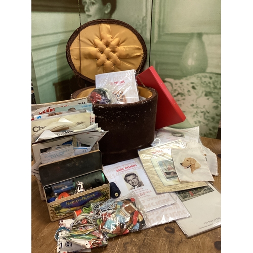 Mixed Craft Items to include Sewing Box, Cross Stitch Kits and Thread