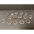Collection of 15 mostly stone set Silver Rings