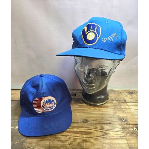 Pair of Genuine US Baseball Team Caps. Milwaukee Brewers & New York Mets