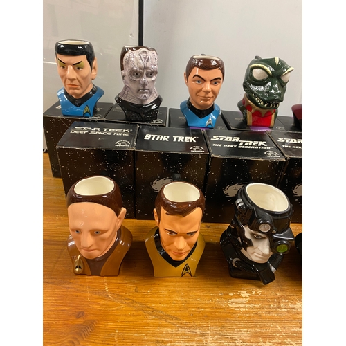 15 x Star Trek Boxed Applause Collectable Figural Ceramic Mugs