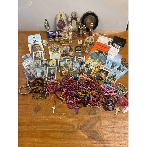 Large Collection of Religious Items to include Rosary Beads