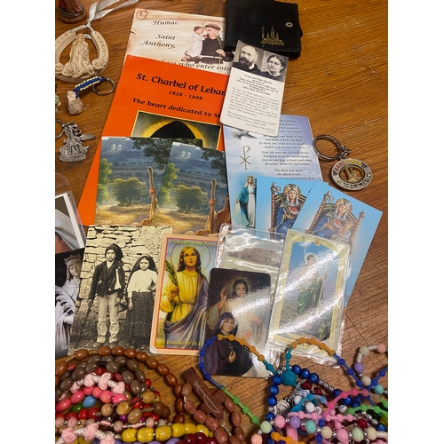 Large Collection of Religious Items to include Rosary Beads