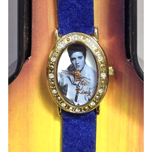 Ladies & Gents 'Elvis Presley' Watches c/w Guitar Shaped Tin