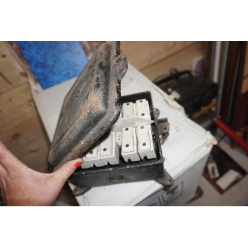 old heavy cast fuse case