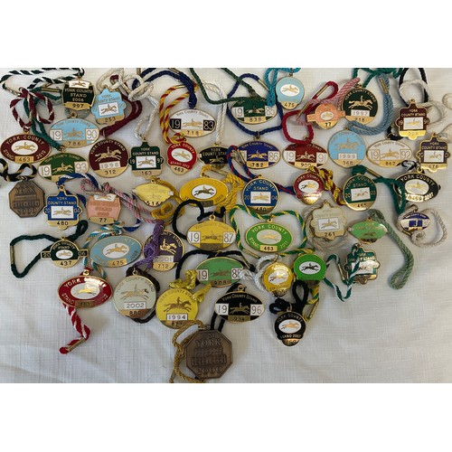 Horse racing interest- A quantity of enamel York County stand metal badges.
