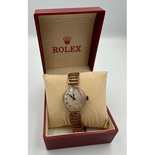 A 1919 manual wind 15 jewel Rebberg movement Rolex Military trench ...