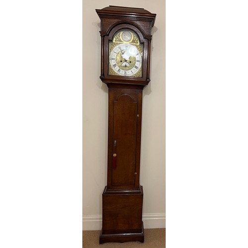A good oak longcase clock by Robert Jackson of Gainsborough with 8 day ...