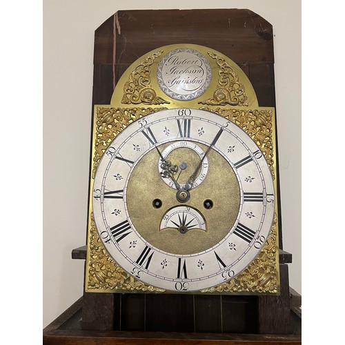 A good oak longcase clock by Robert Jackson of Gainsborough with 8 day ...