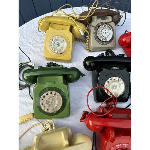 A collection of colourful telephones, G.P.O., G.E.C etc. (10)