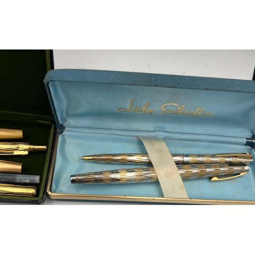 Vintage pens to include Lady Sheaffer 923 medium fountain pen and ...
