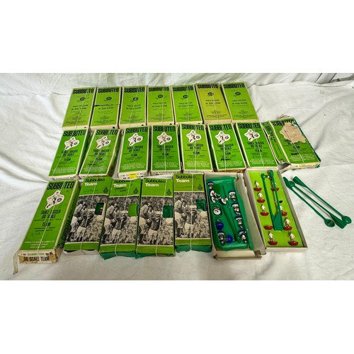 A collection of twenty-one vintage 00 scale Subbuteo teams comprising ...
