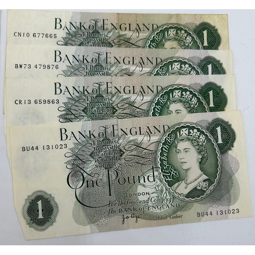 A selection of monetary notes to include Bank of England white five ...