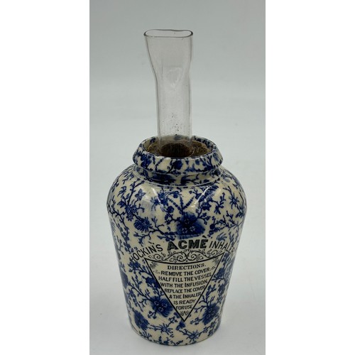 A collection of ceramic Chemist Inhalers to include 2 Boots x Dr Nelson ...