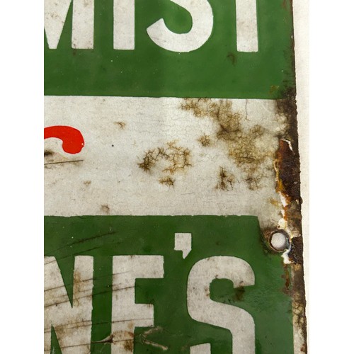 An original enamelled metal sign for 'National Insurance Chemist Depot ...