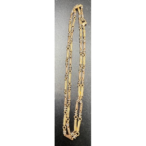 A 9 carat gold chain necklace. 70cm l. Weight 24.4gm.