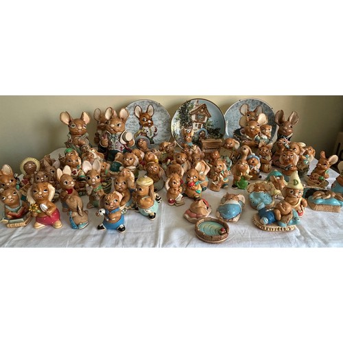 A large collection of Pendelfin figures to include Aunt Ruby, Uncle ...
