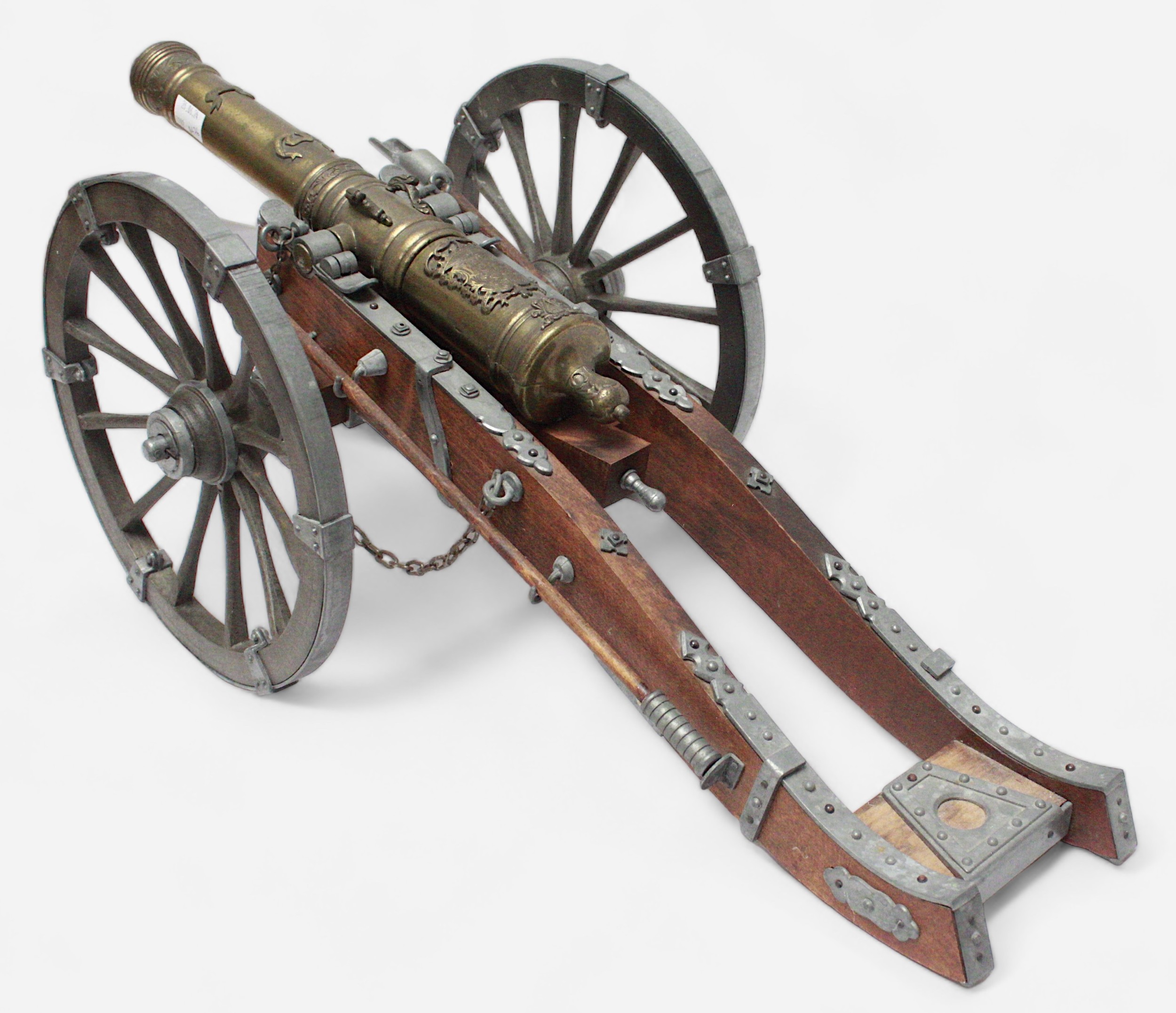 A scale model of a 19th Century French Muzzle-Loading Cannon, on two ...