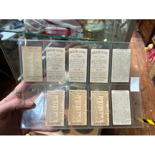 A collection of assorted late 19th Century USA cigarette cards, Allen ...