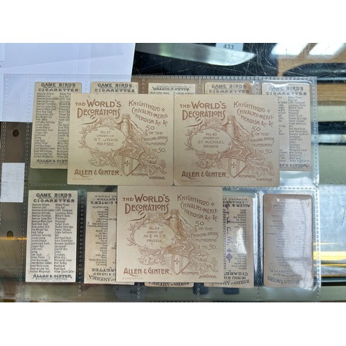 A collection of assorted late 19th Century USA cigarette cards, Allen ...