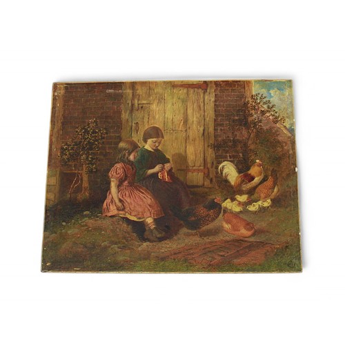 Alfred H. Green (English fl.1844-1868), Farmyard scene with two seated ...