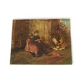 Alfred H. Green (English fl.1844-1868), Farmyard scene with two seated ...