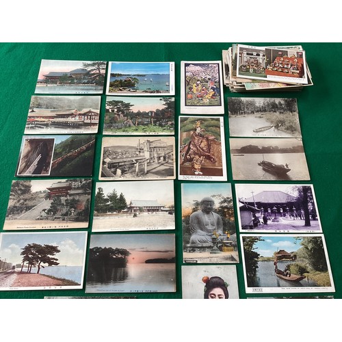 Approximately 120 old postcards of Japan, including scenic views. Some ...