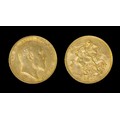 An Edward VII 1904 22ct gold Sovereign, gross weight approximately 8g.