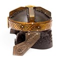 Lord Of The Rings ‘Helm of Gimli’, a reproduction metal and leather helmet.