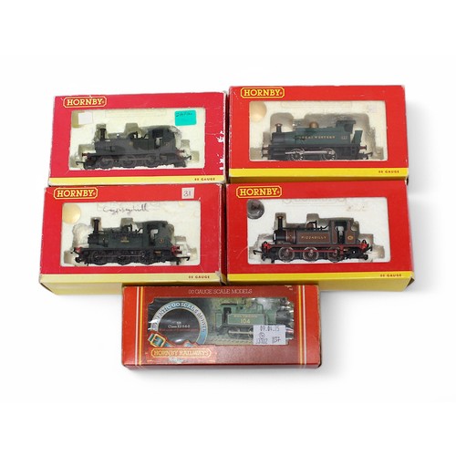 Five assorted boxed Hornby ‘OO’ gauge locomotives, comprising R261 SR 0 ...