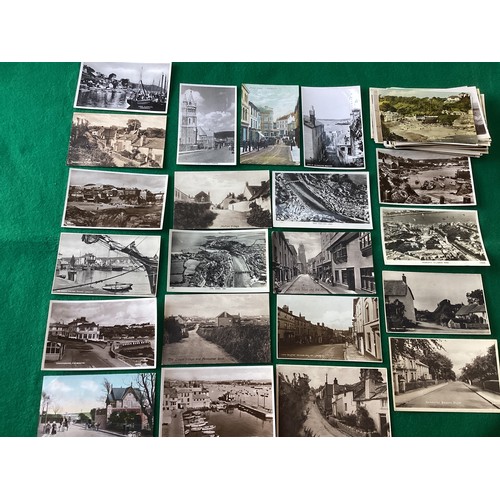 Nearly 90 standard-size topographical postcards of Cornwall, including ...
