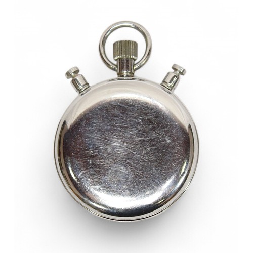A large split second stopwatch by Omega, the white enamel dial with ...
