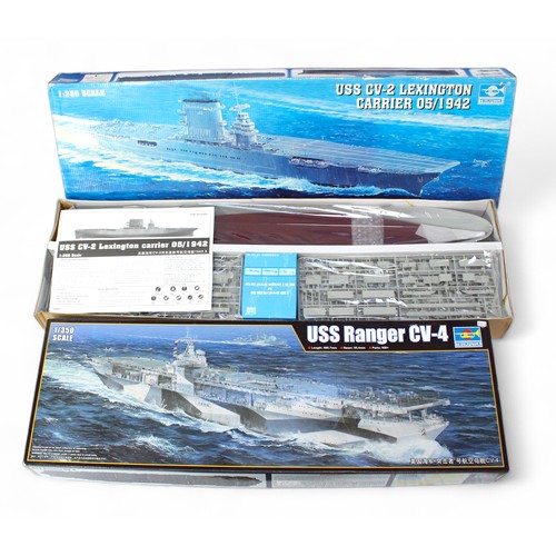 Two boxed Trumpeter 1:350 United States Navy Aircraft Carrier plastic ...