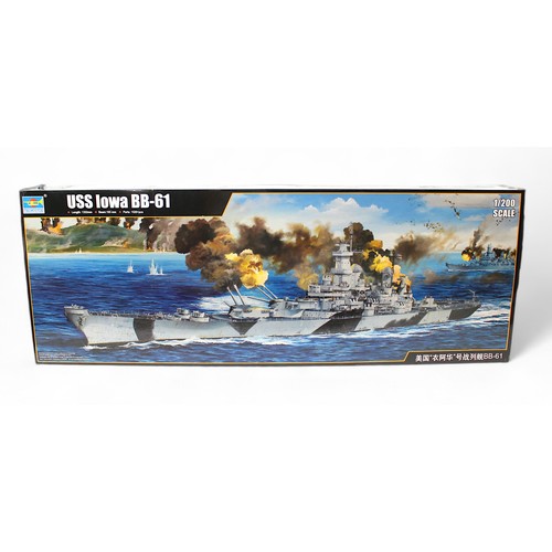 A boxed Trumpeter 1:200 scale USS Iowa BB-61 plastic model build kit ...