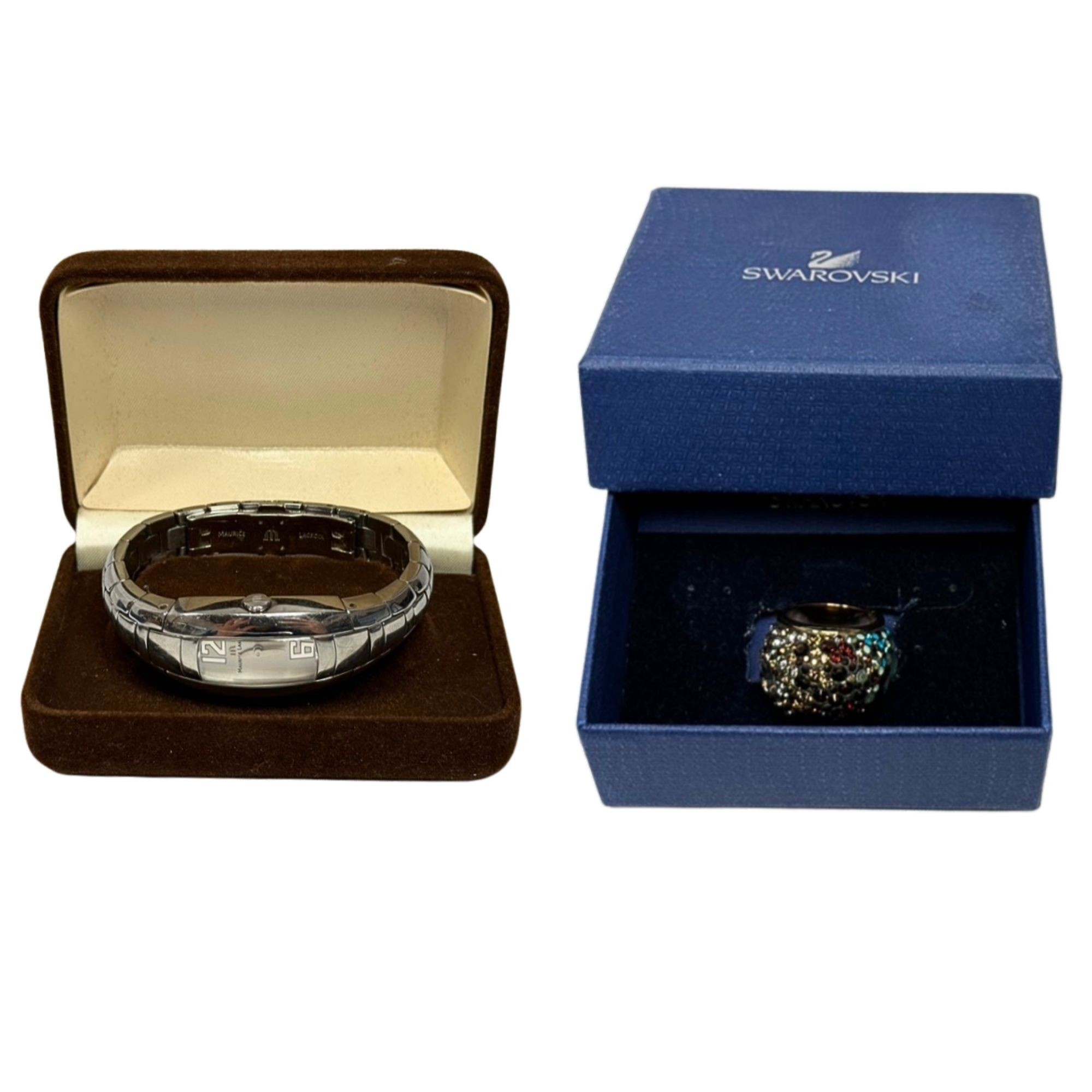 A Swarovski Chic Dome Cocktail Ring, set with various colourful ...