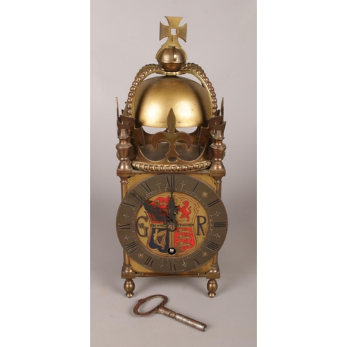 A Davall brass lantern clock commemorating King George VI, 1937 ...