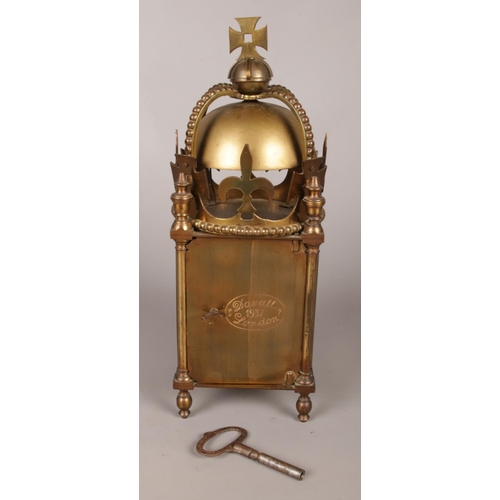 A Davall brass lantern clock commemorating King George VI, 1937 ...