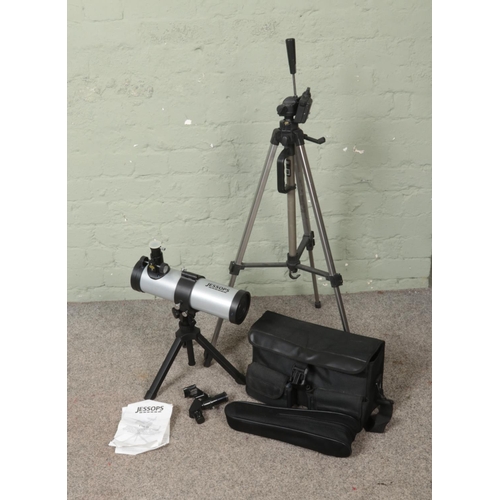 A Jessops F700-80 telescope with accessories including tripods and ...