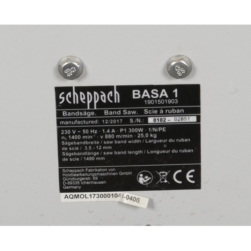 A Scheppach Basa 1 tabletop band saw.