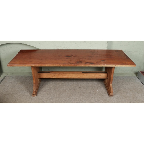 A large mahogany ecclesiastical church table/alter with carved crosses ...