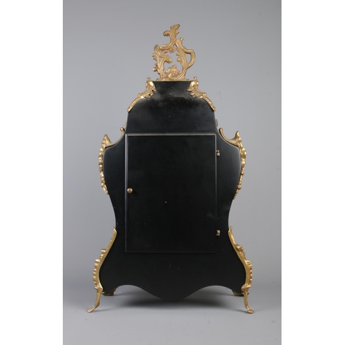 A French style marquetry inlaid bracket clock. With gilt metal mounts ...