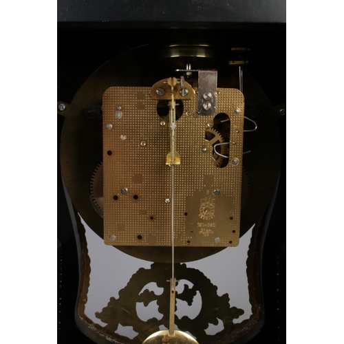 A French style marquetry inlaid bracket clock. With gilt metal mounts ...