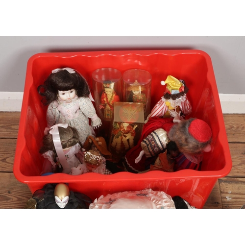 A box of vintage dolls, to include 'China Dolls', Indonesian made ...