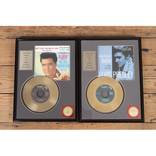 Two framed Elvis Presley gold discs including "Heartbreak Hotel ...